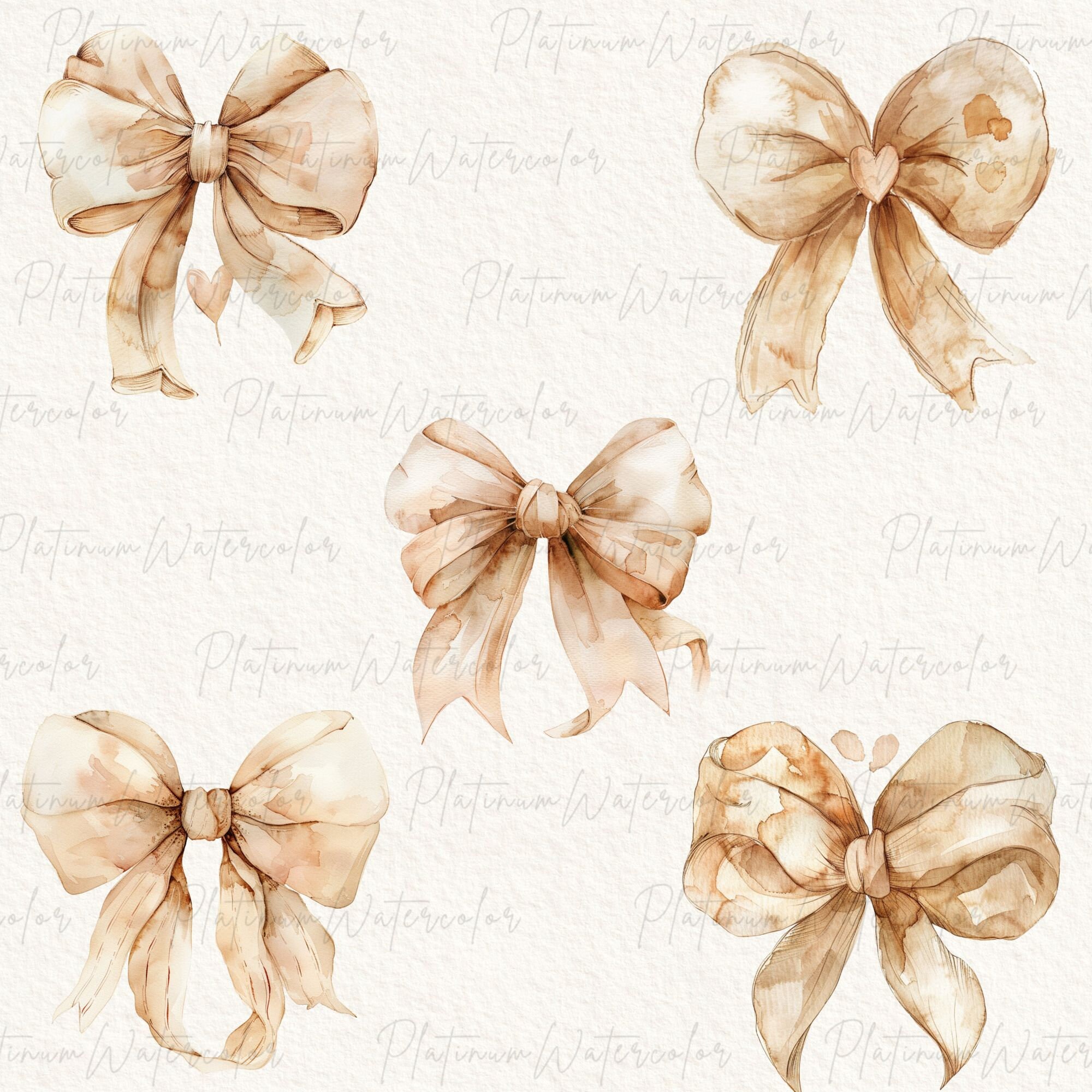 Boho Gift Bow Clipart Bundle, Boho Party Invitation Bow PNG ...
