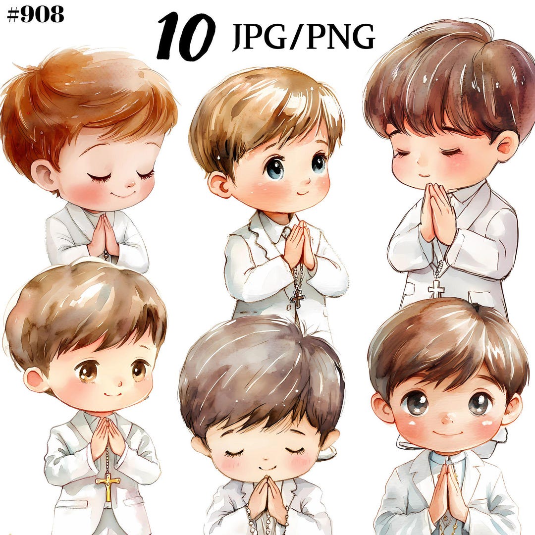 Boy First Communion PNG, First Holy Communion, Clipart Bundle - Instant ...