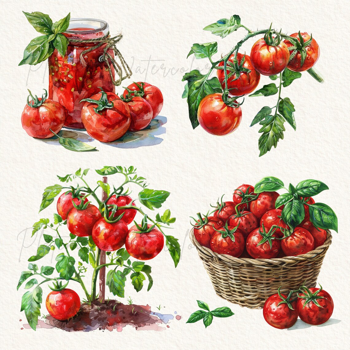 Watercolor Clipart Tomato Png, Vegetable Clipart Png, Garden Clipart ...