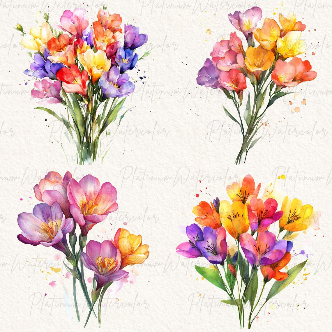 Freesias Clipart, Flower Clipart, Sublimation PNG, Freesias for a Touch ...