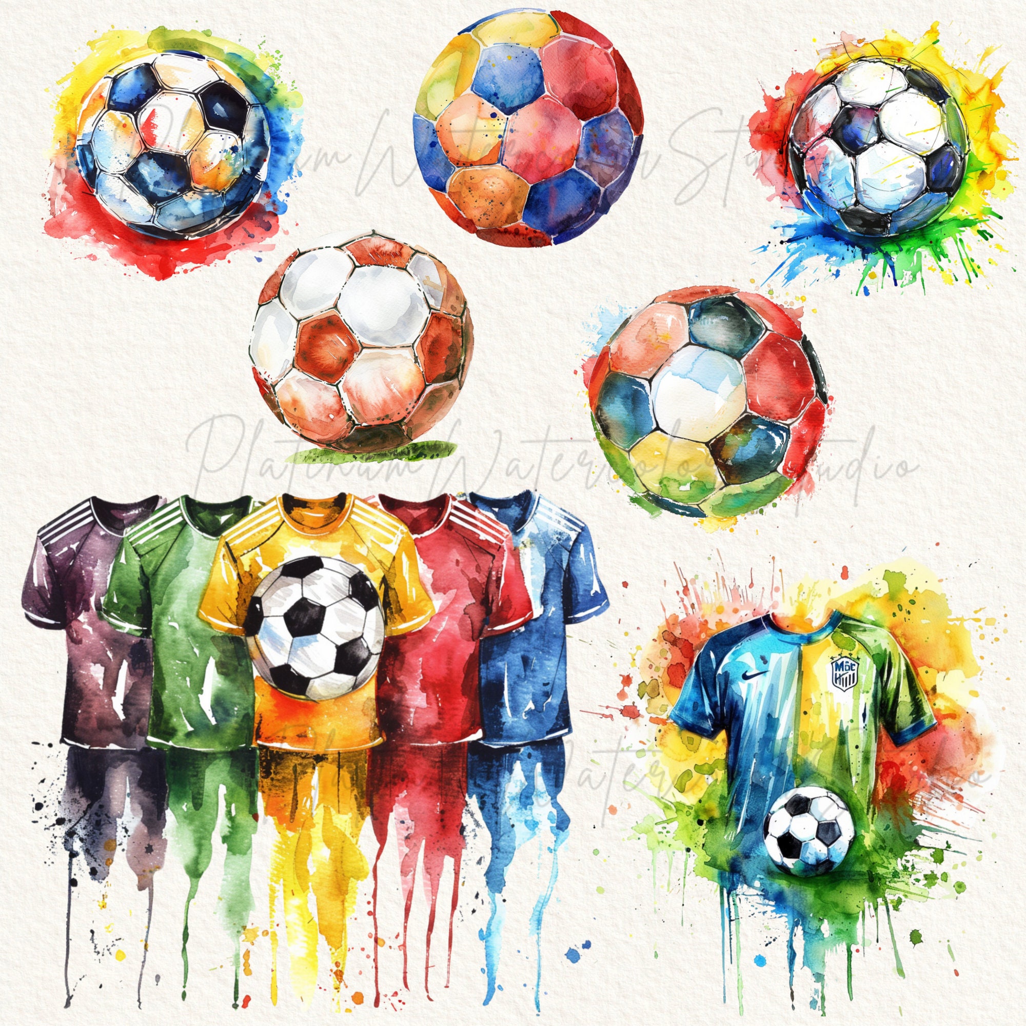 Watercolor Football Clipart, Football T-shitr PNG Clipart, Sports ...