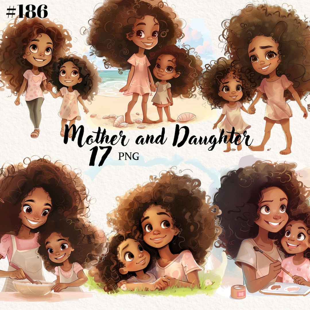 Mothers Day Png Clipart Bundle, Mother and Daughter Png, Family Png ...