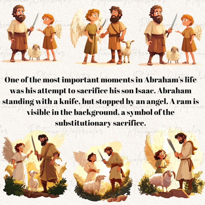 Abraham Biblical Characters, Clipart Bundle, Old Testament PNG ...