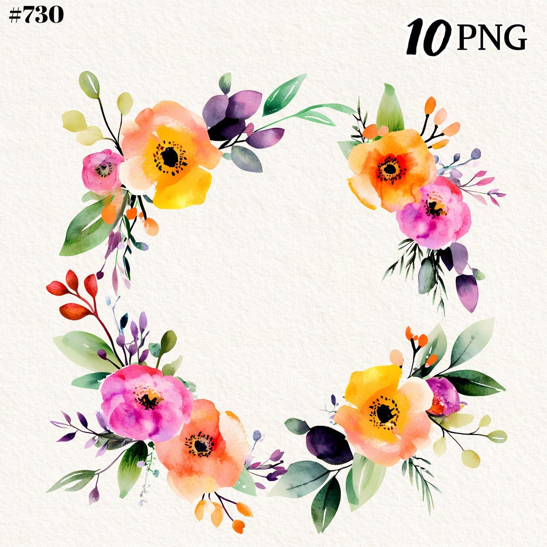 Spring Wreath Png, Flower Clipart, High-quality Wreath Perfect for ...