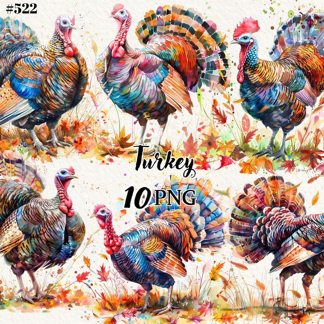 Turkey Png, Thanksgiving Png, Fall Png, Transparent Background, Digital ...