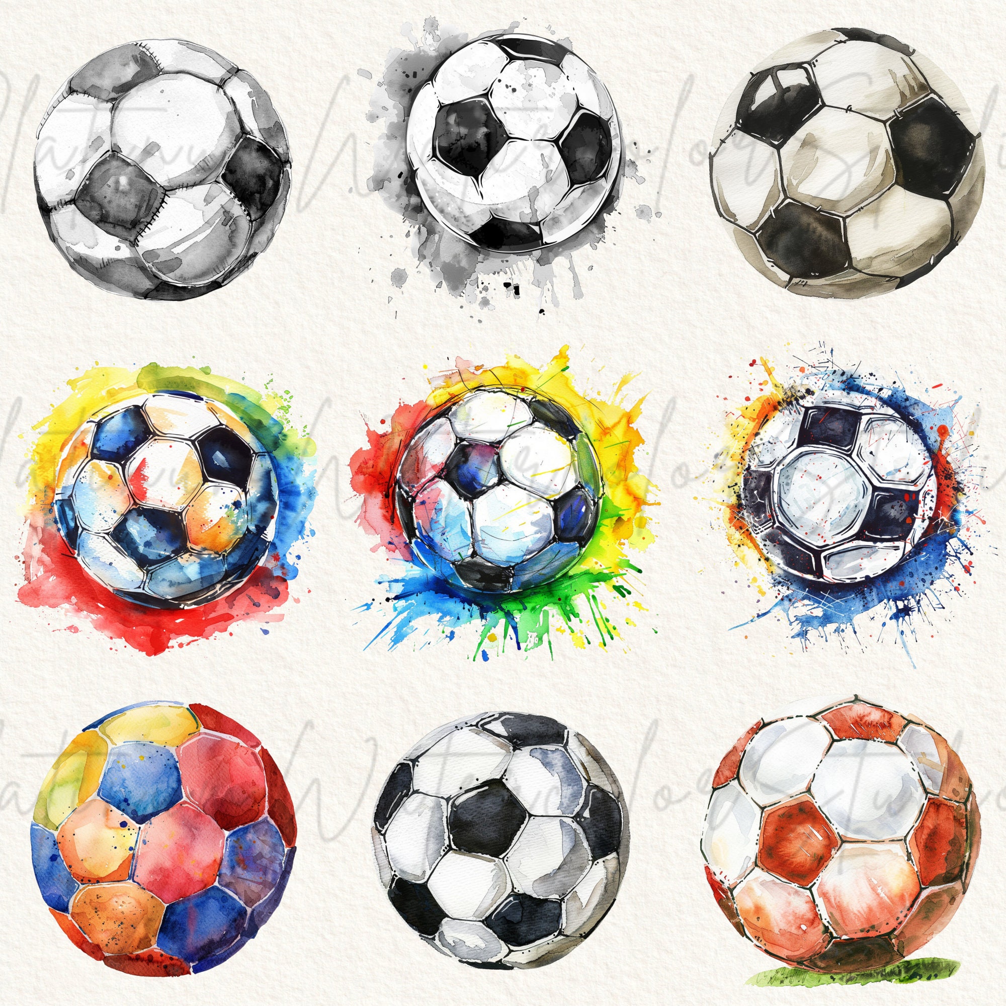 Watercolor Soccer Ball Clipart, Sports Clipart Png, Football Png Jpg ...