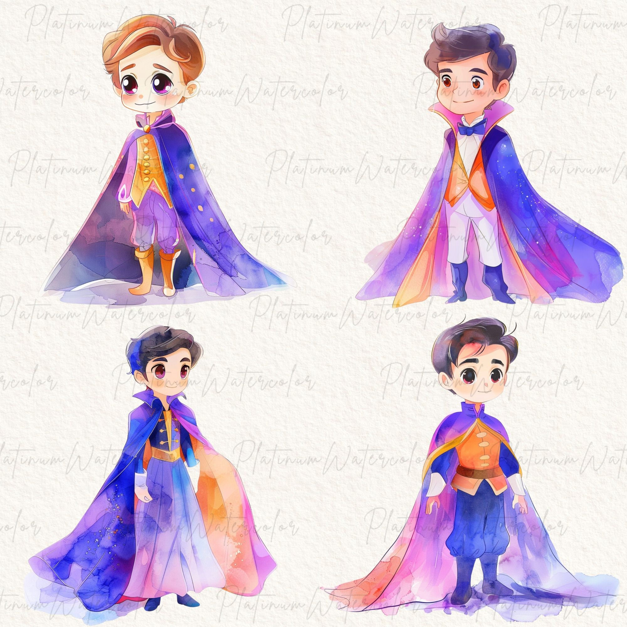 Prince Fairy Tale Clipart Bundle, Nursery Wall Art, Birthday Party ...