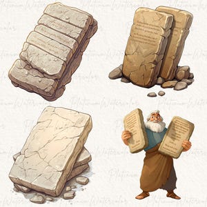 16 Two Tablets of Theten Commandments Cliparts, Old Testament Bible ...