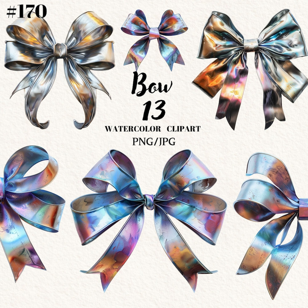 Bow Clip Art Bundle, Gift Bow Clipart, Bows Digital, Transparent ...
