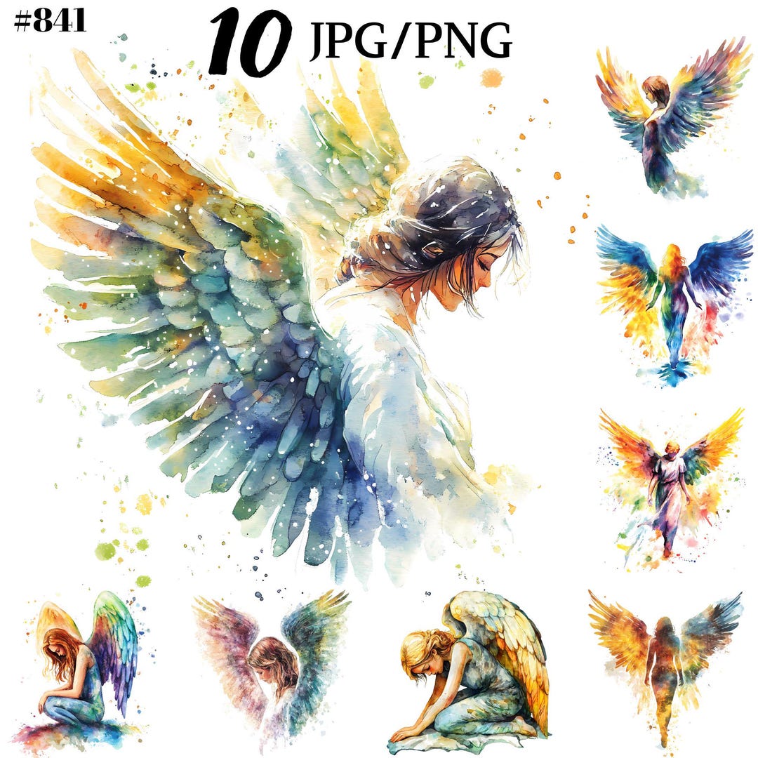 Enchanting Angel Clipart Set - Instant Download for Commercial Use. - Etsy