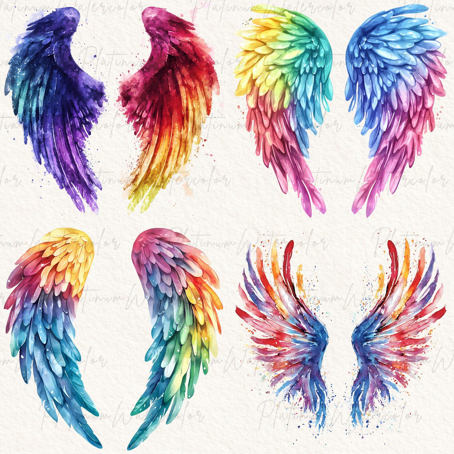 Magical Angel Wings Clipart for Precious Baby Girl Creations - Etsy