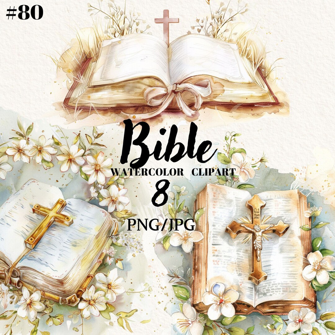 Bible Clipart PNG, Catholic Holy Bible Watercolor Clipart, Catholic Art ...