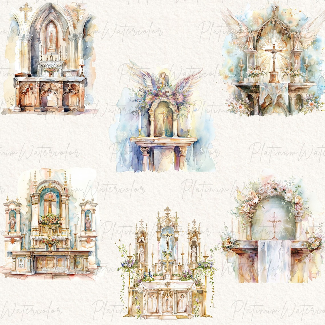 Catholic Altar, Church Altar Flowers Clipart, Catholic Watercolor ...