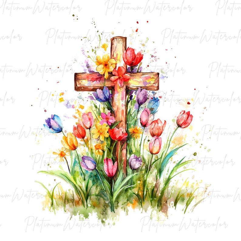 Cross Among Spring Flowers, 11 PNG Clipart, Holy Cross - Commercial Use ...