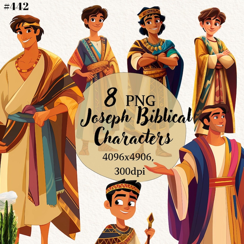 Joseph Biblical Characters, Clipart Bundle, Bible Study, Transparent ...