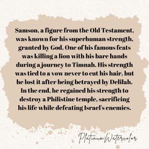 6 Samson Biblical Characters Clipart Bundle, Old Testament Character ...