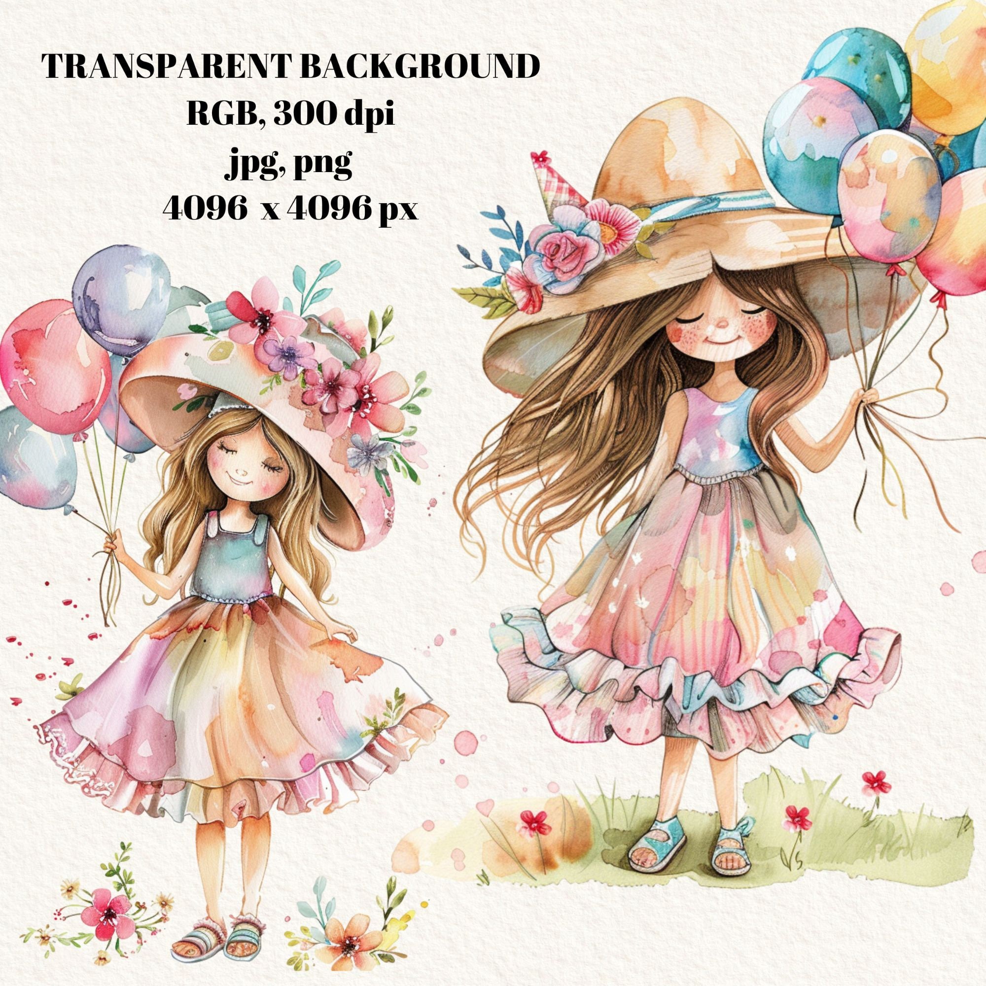 Girls Room Decor, Spring Girl Png, Little Girl Png, Transparent ...