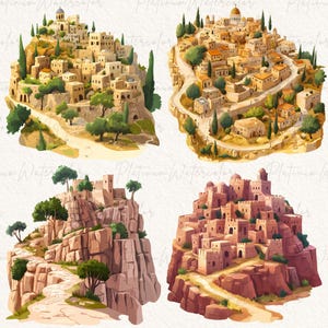 Judean Hills Clipart Bundle, Old Testament Clipart, Transparent ...