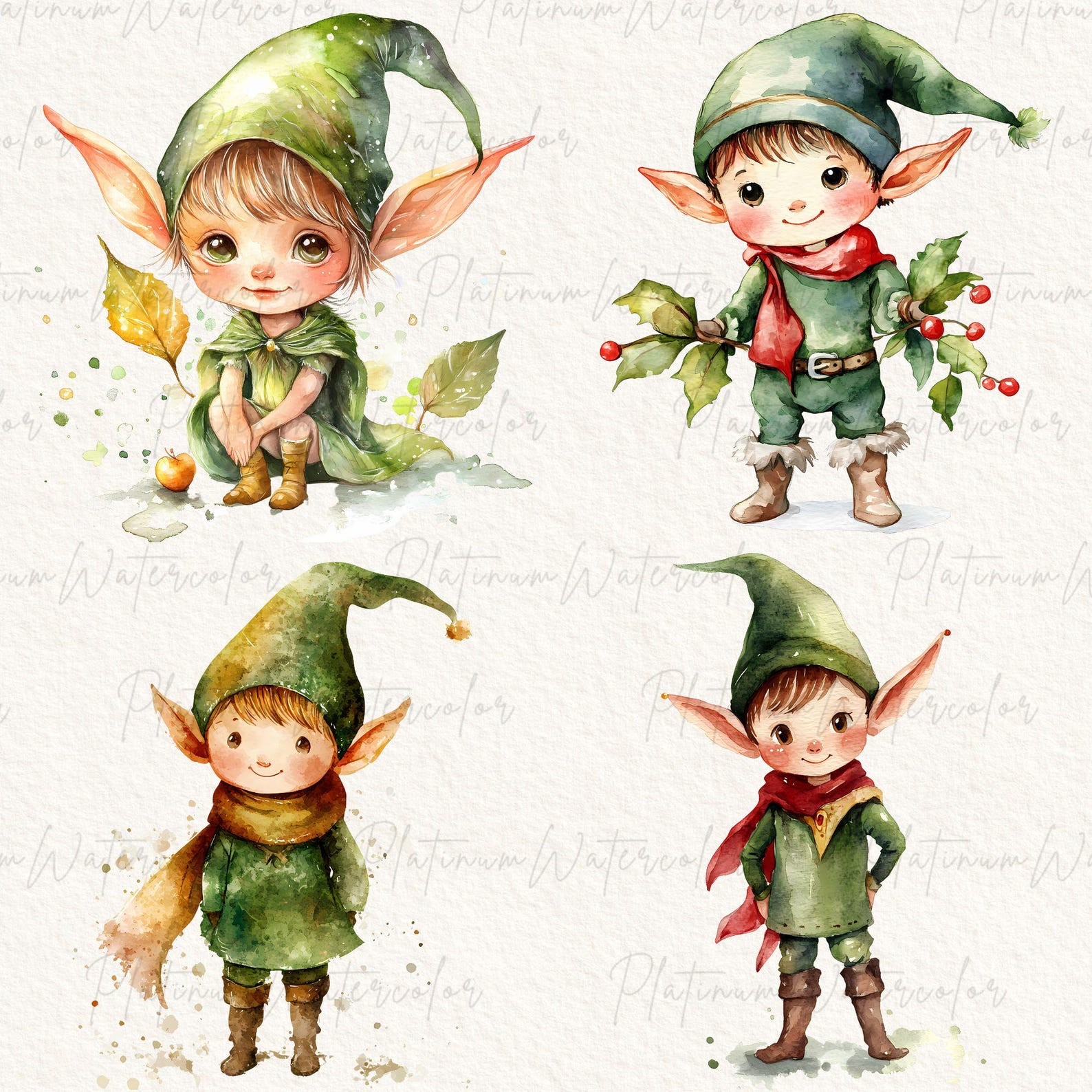 Whimsical Elf Clipart Set - Magical Graphics for Instant Download - Etsy