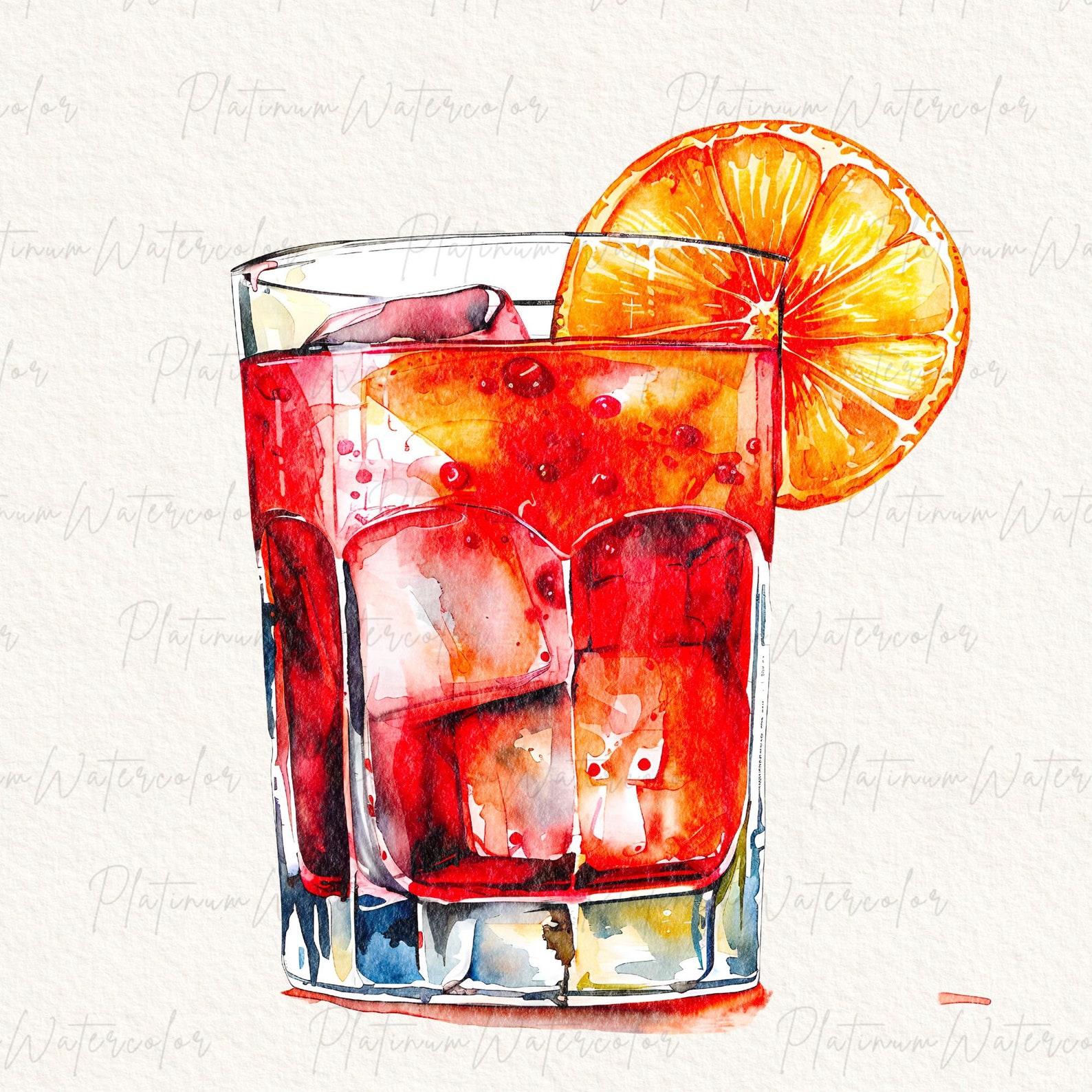 Negroni Red Clipart Bundle, Signature Drinks, Bar Menu Png, Transparent ...