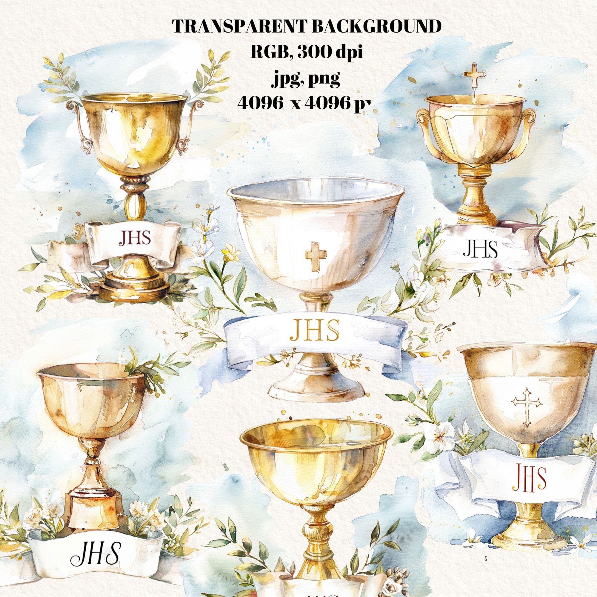 Golden Chalice Png, Host First Holy Communion Clipart, First Communion ...