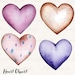 Heart Clipart Bundle, Valentines Png, Watercolor Clipart, Transparent ...