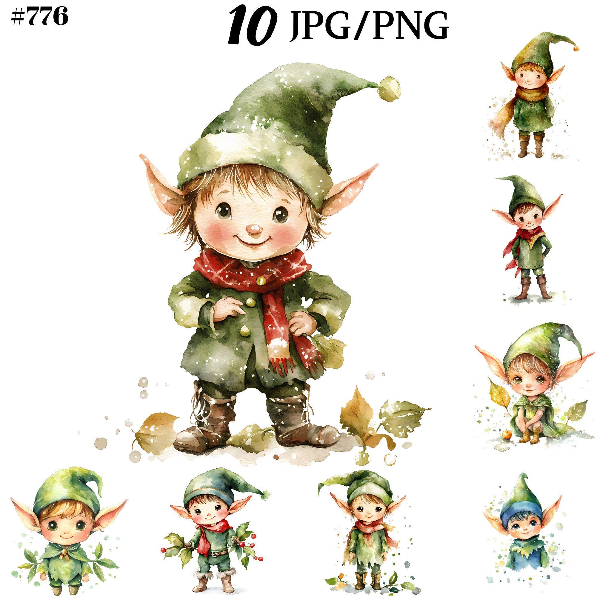Whimsical Elf Clipart Set - Magical Graphics for Instant Download - Etsy