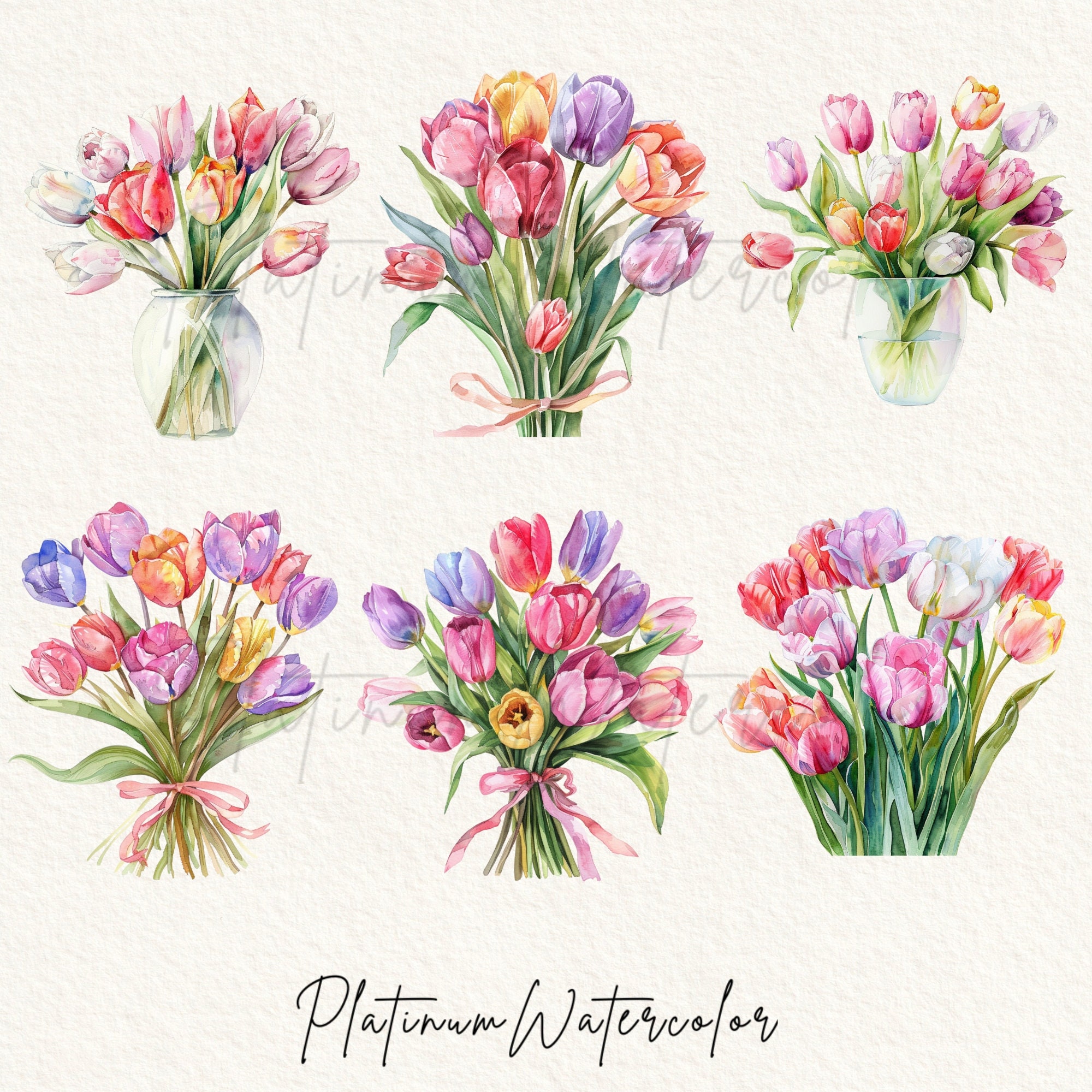 Tulip Flowers, Watercolor Flowers, Floral Png, Spring Clipart, Flower ...