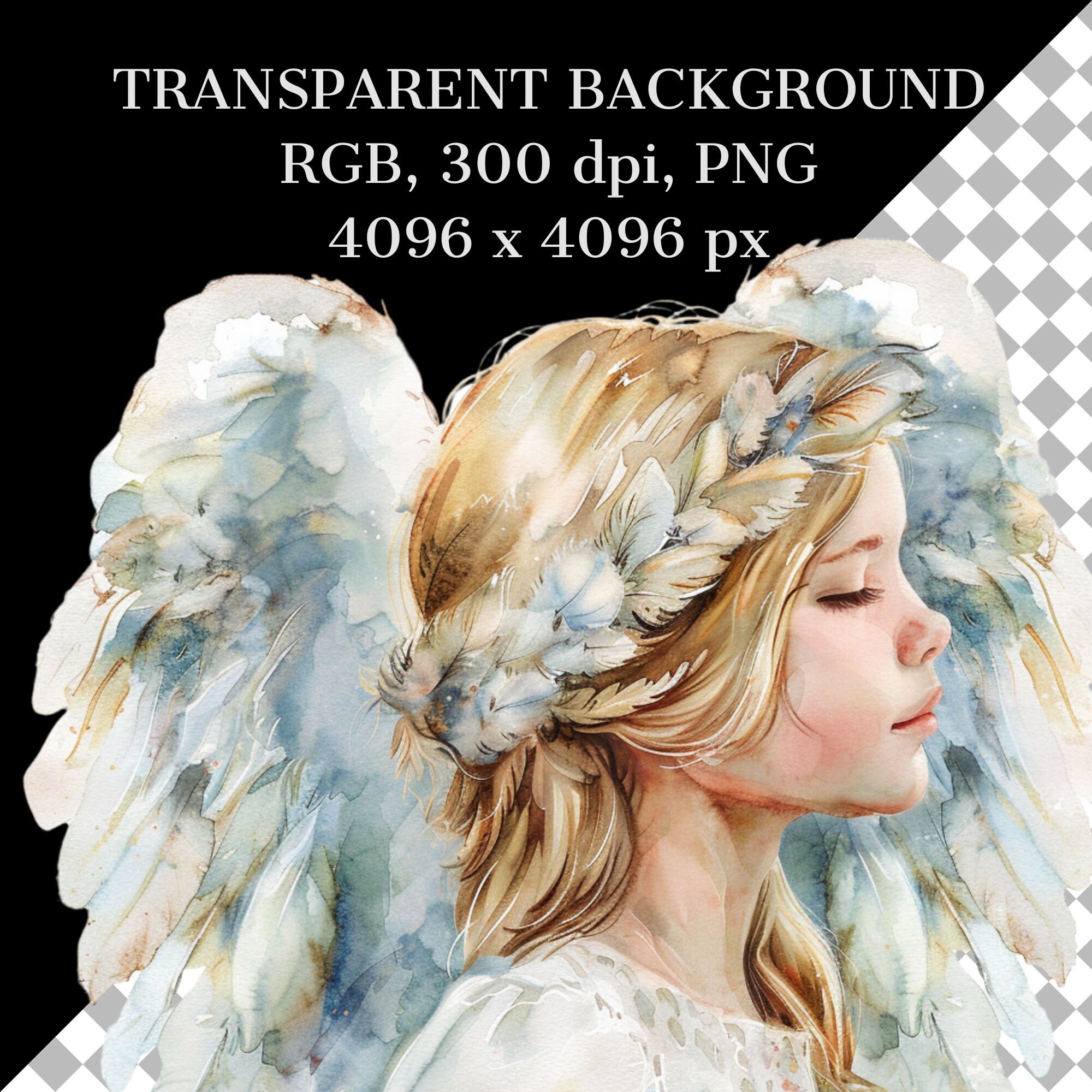 Watercolor Angels PNG Clipart, Angel With Wings Clipart, Watercolor ...