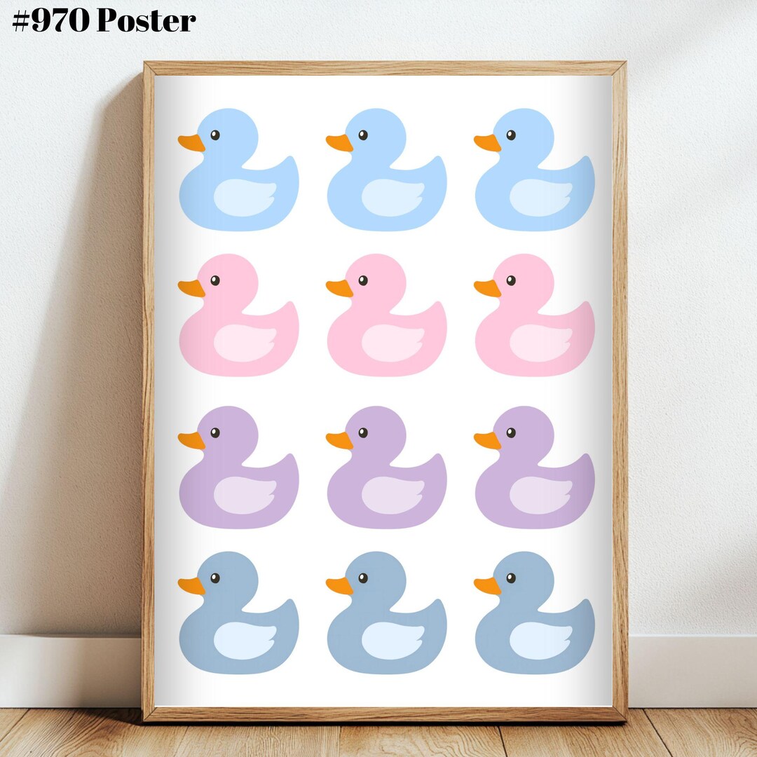 Duck Poster, Printable Poster, Art Print, Adorable Ducks Poster for ...