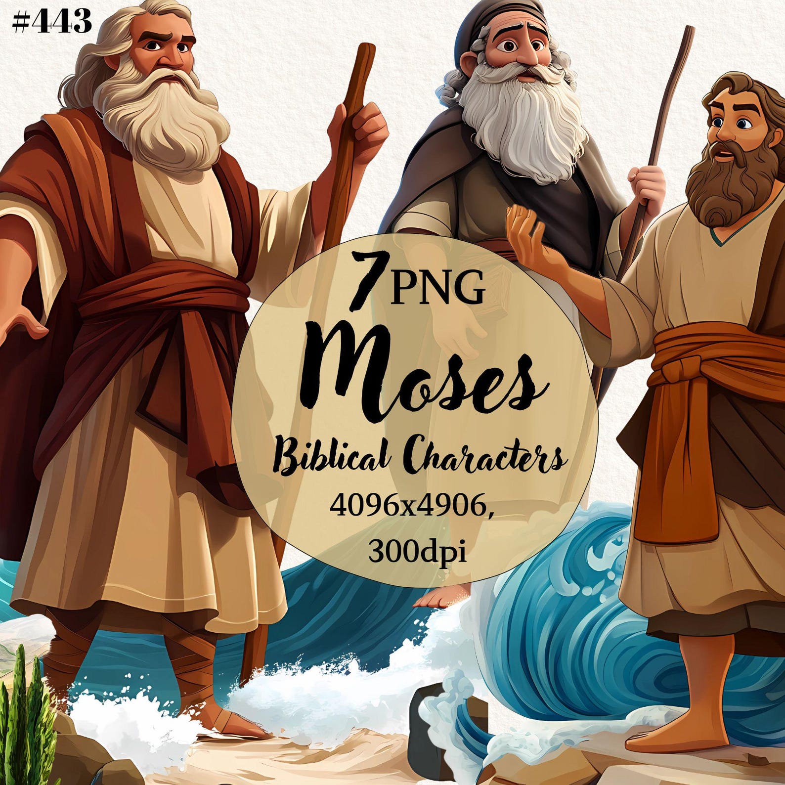 Moses Old Testament Clipart Bundle, Bible Study, Transparent Background ...