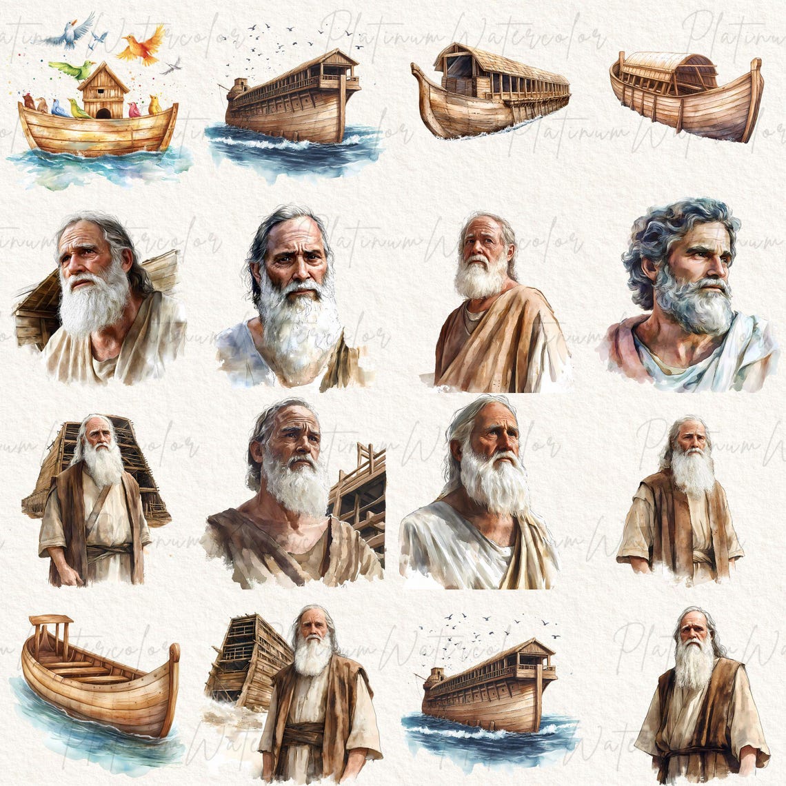 Noah's Ark Clipart, Noah's Ark Nursery, Transparent Background, Digital ...