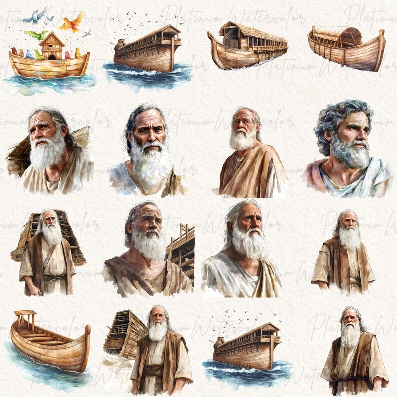 Noah's Ark Clipart, Noah's Ark Nursery, Transparent Background, Digital ...