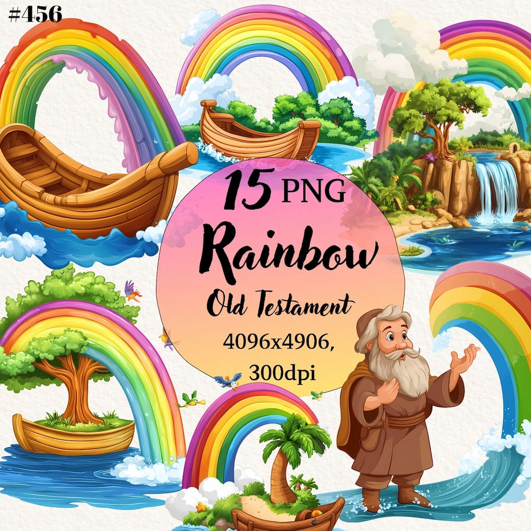 15 Old Testament Rainbow Clipart Bundle, Bible Study Cliparts ...