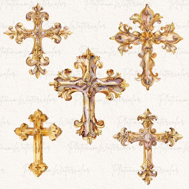First Communion Holy Gold Cross Clipart, Christian Cross Png ...