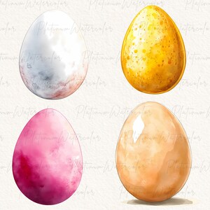 7 Watercolor Easter Egg Clipart Bundle, Easter Egg Png, Rainbow Easter ...