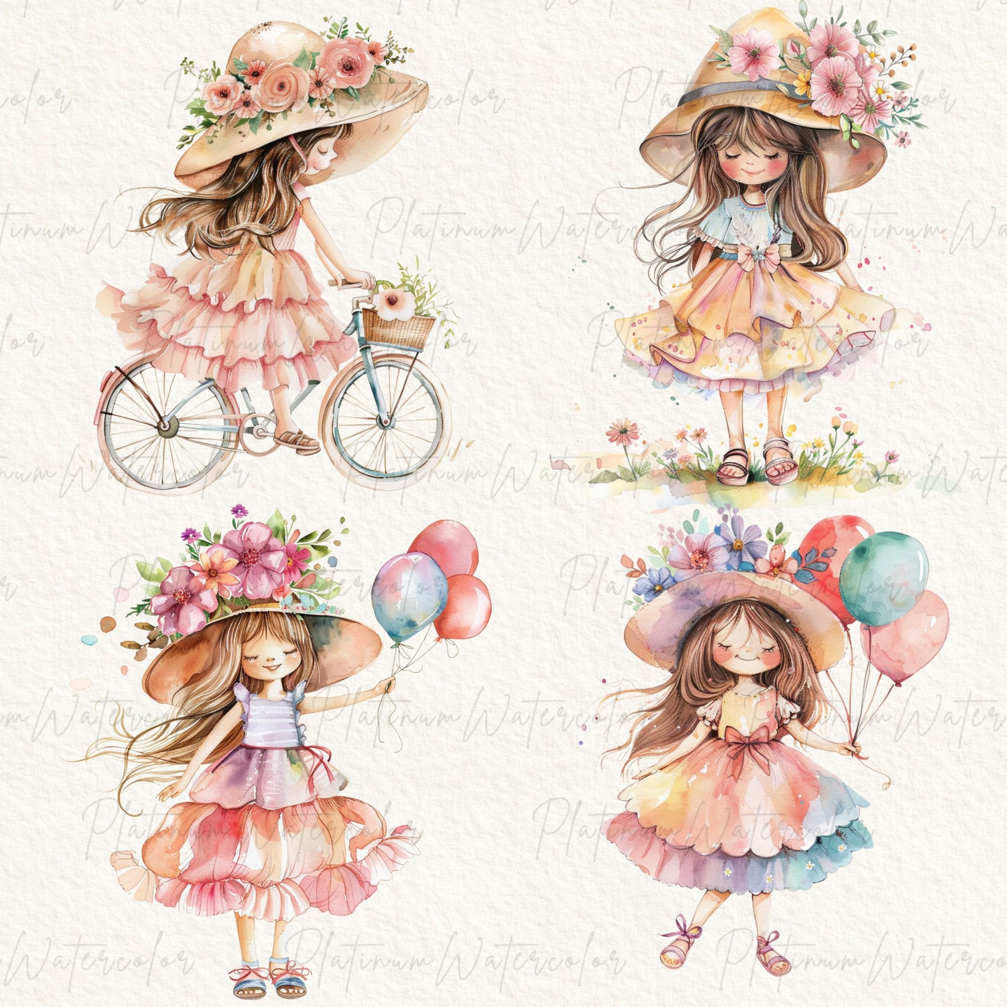 Girls Room Decor, Spring Girl Png, Little Girl Png, Transparent ...