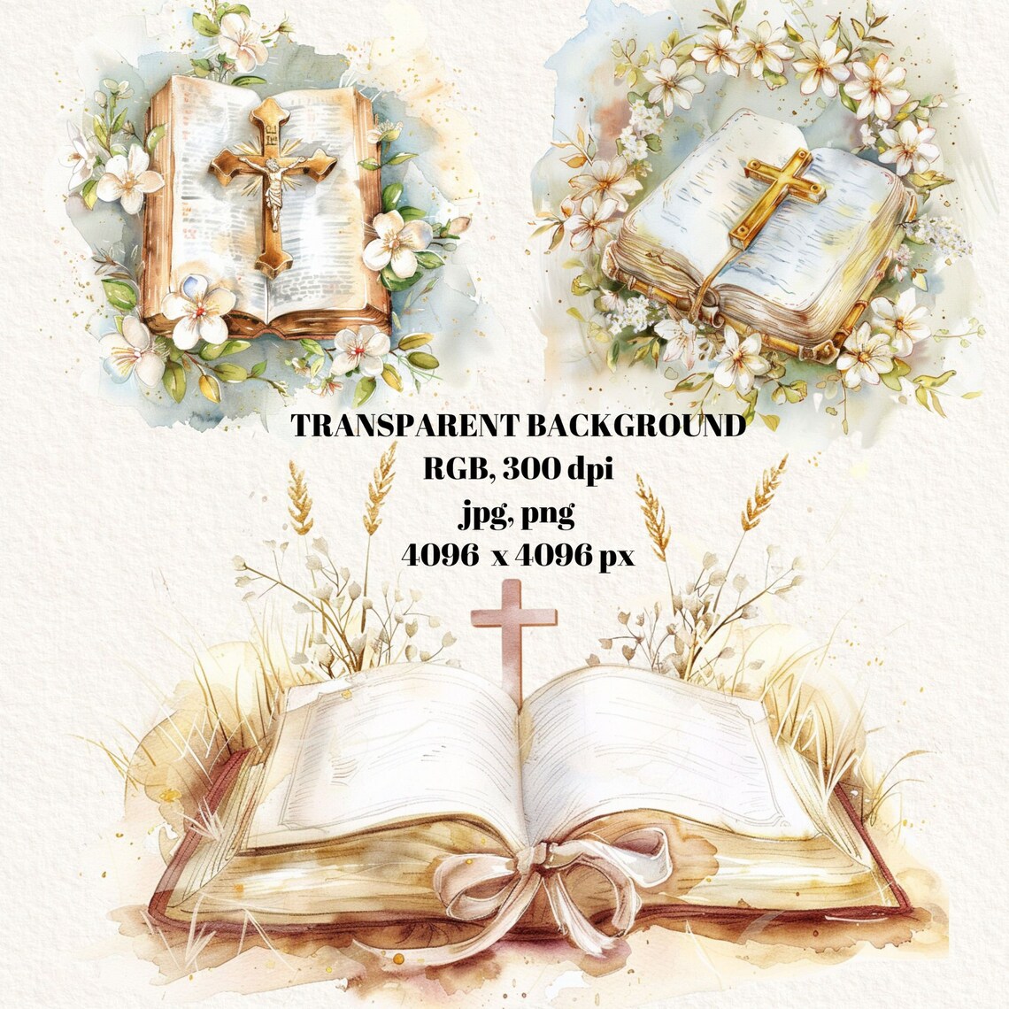 Bible Clipart PNG, Catholic Holy Bible Watercolor Clipart, Catholic Art ...