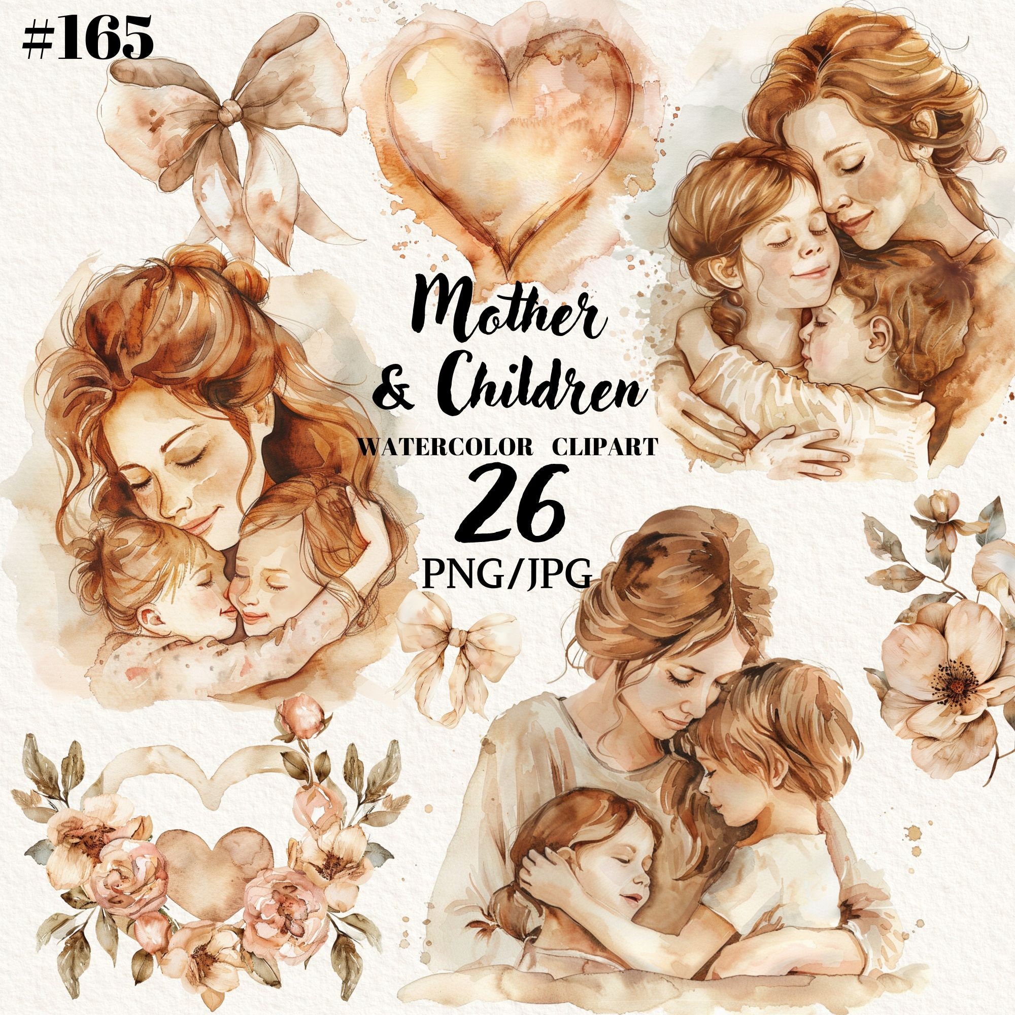 Mothers Day Clipart, Mothers Day Png, Clip Art Bundle, Transparent ...