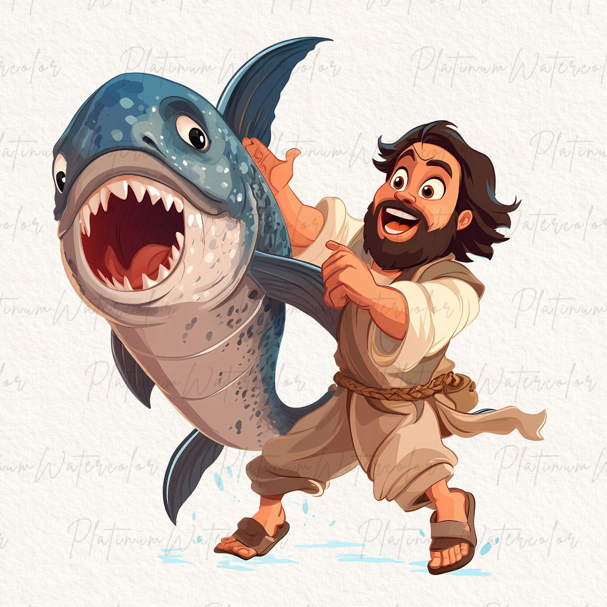 Jonah Biblical Characters, Clipart Bundle, Bible Study, Transparent ...