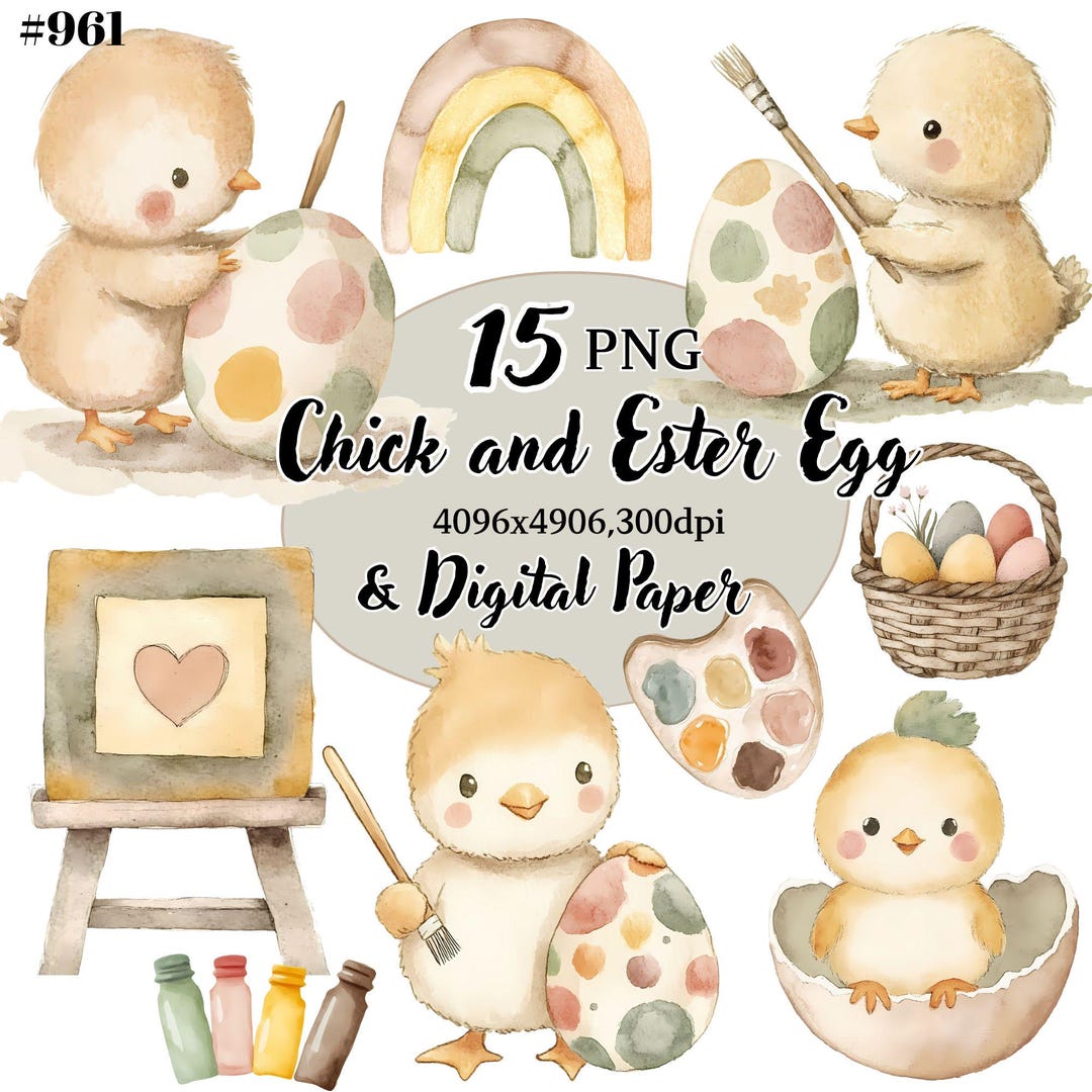 Spring Clipart, Easter Baby Chicks Clipart Set, Perfect for Easter ...