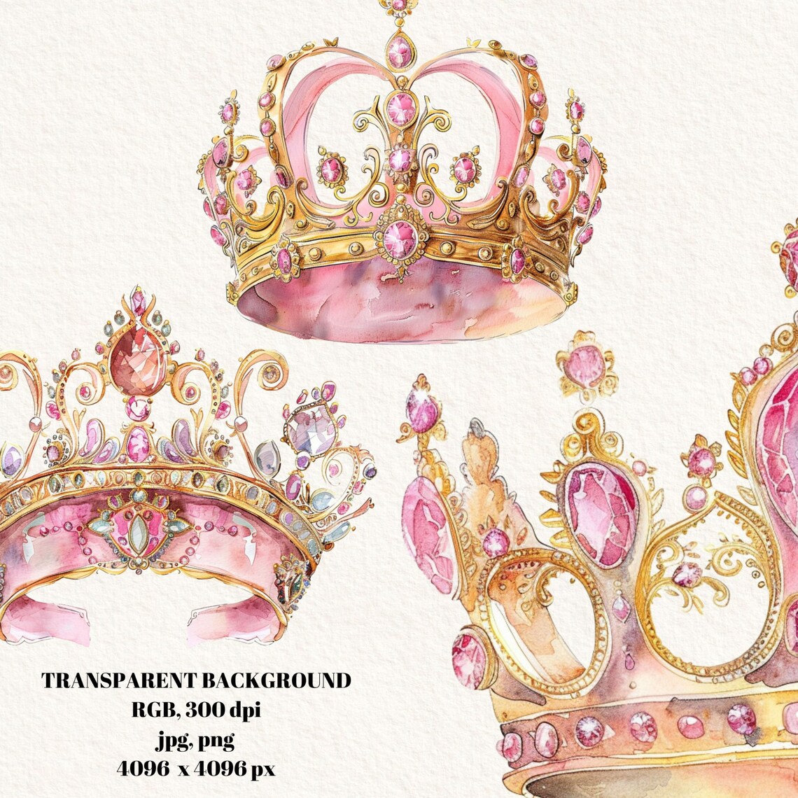 Prince Crown Clipart, Princesse Crown Clipart, Royal Graphics, Digital ...