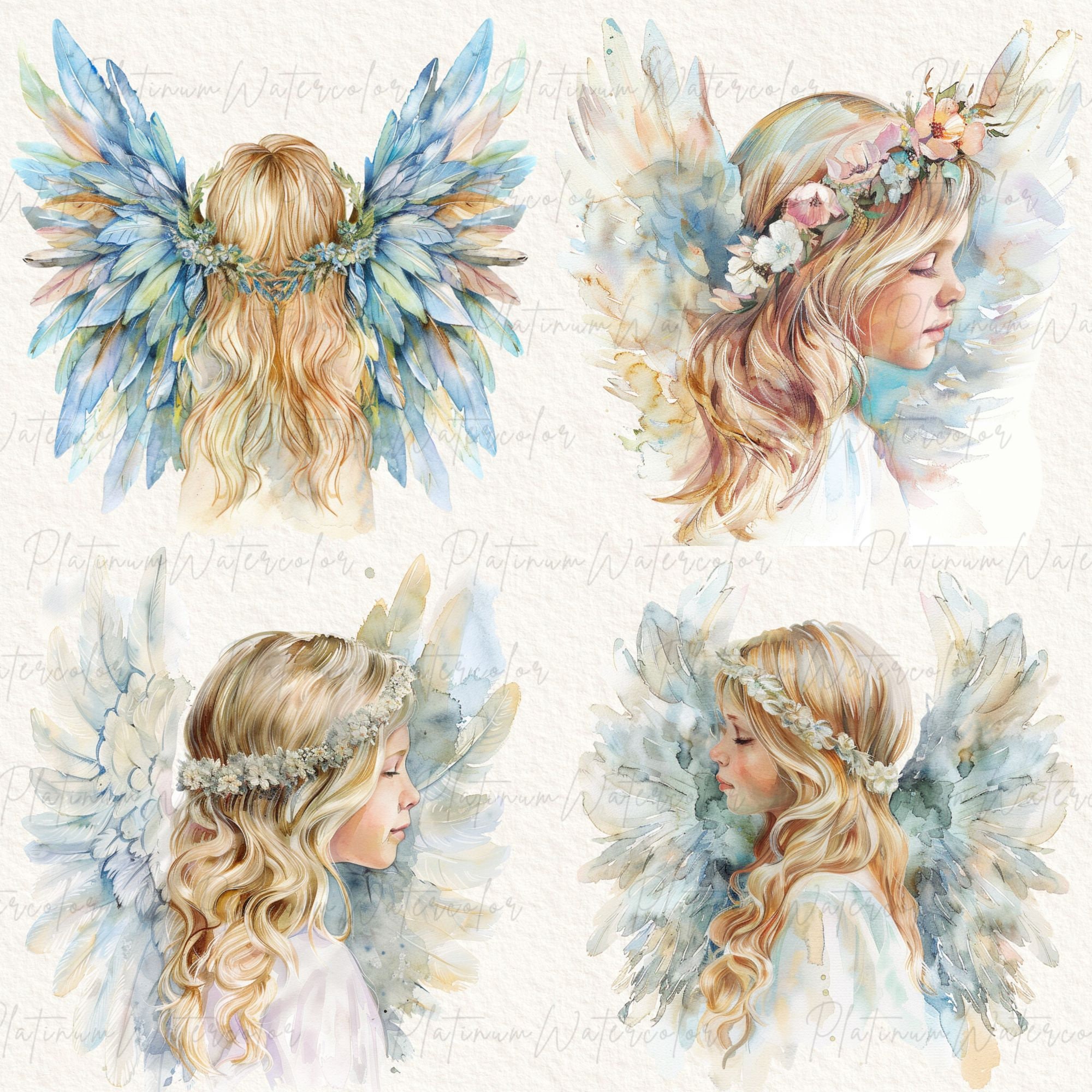 Watercolor Angels PNG Clipart, Angel With Wings Clipart, Watercolor ...