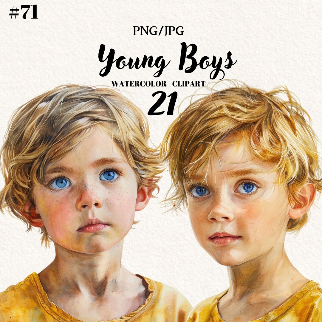 Watercolor Boys Clipart Bundle, Cute Boys Clipart, Little Boy ...