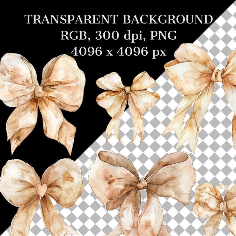 Boho Gift Bow Clipart Bundle, Boho Party Invitation Bow PNG ...