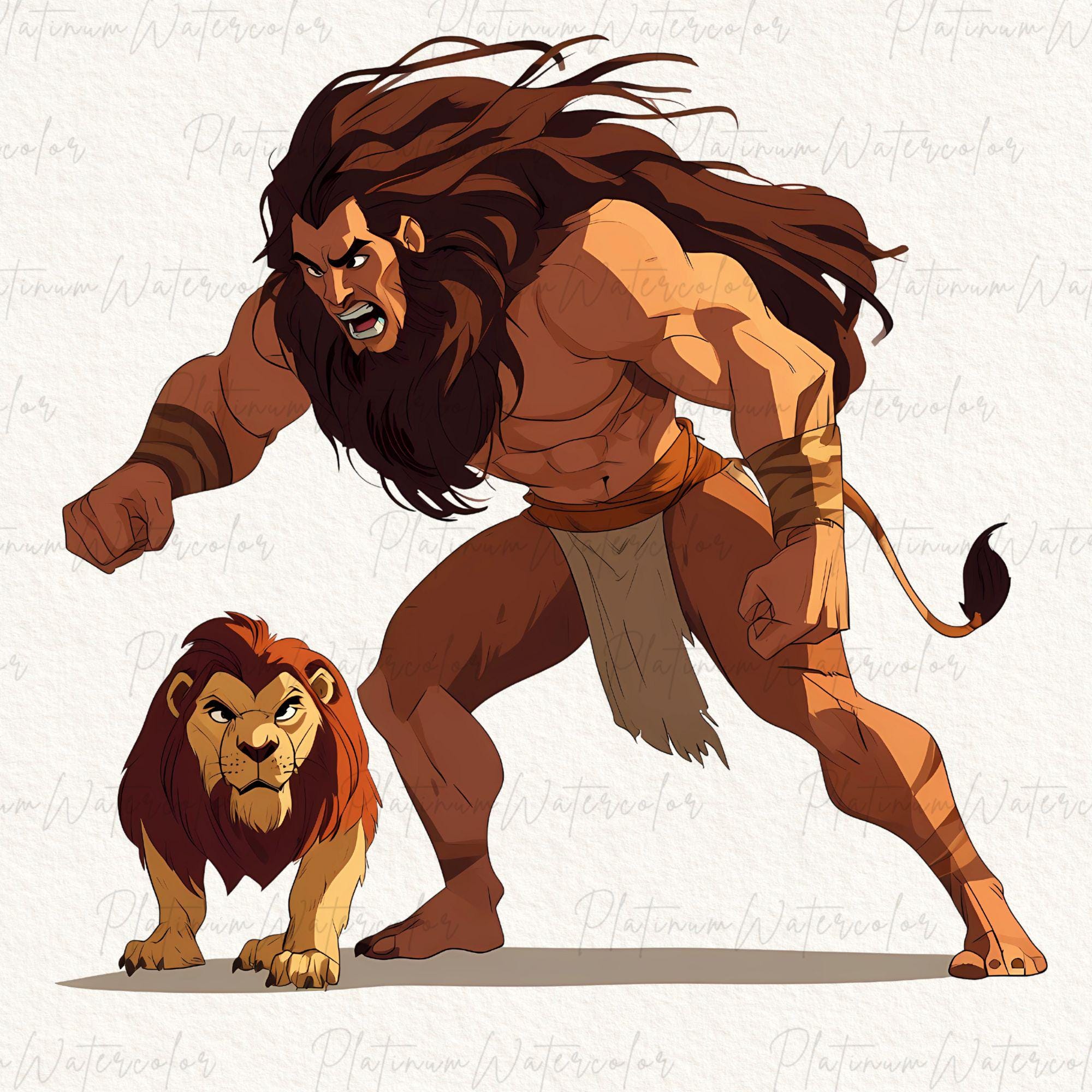6 Samson Biblical Characters Clipart Bundle, Old Testament Character ...