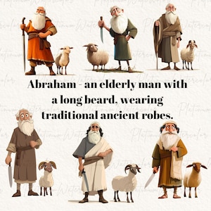 Abraham Biblical Characters, Clipart Bundle, Old Testament PNG ...