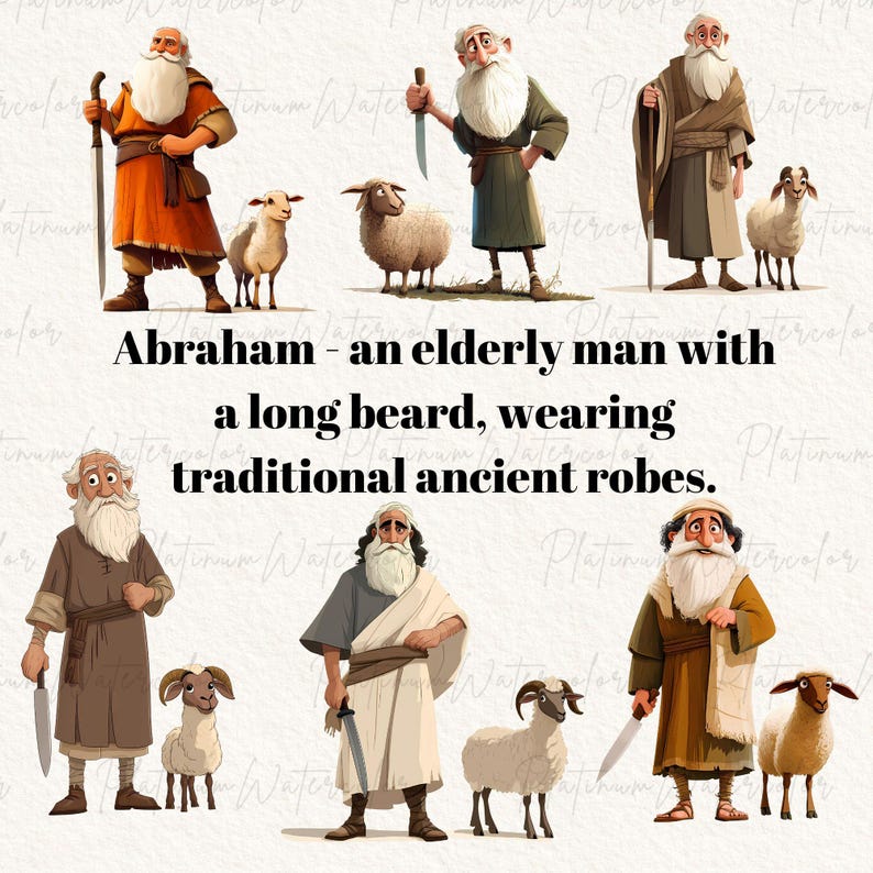 Abraham Biblical Characters, Clipart Bundle, Old Testament PNG ...