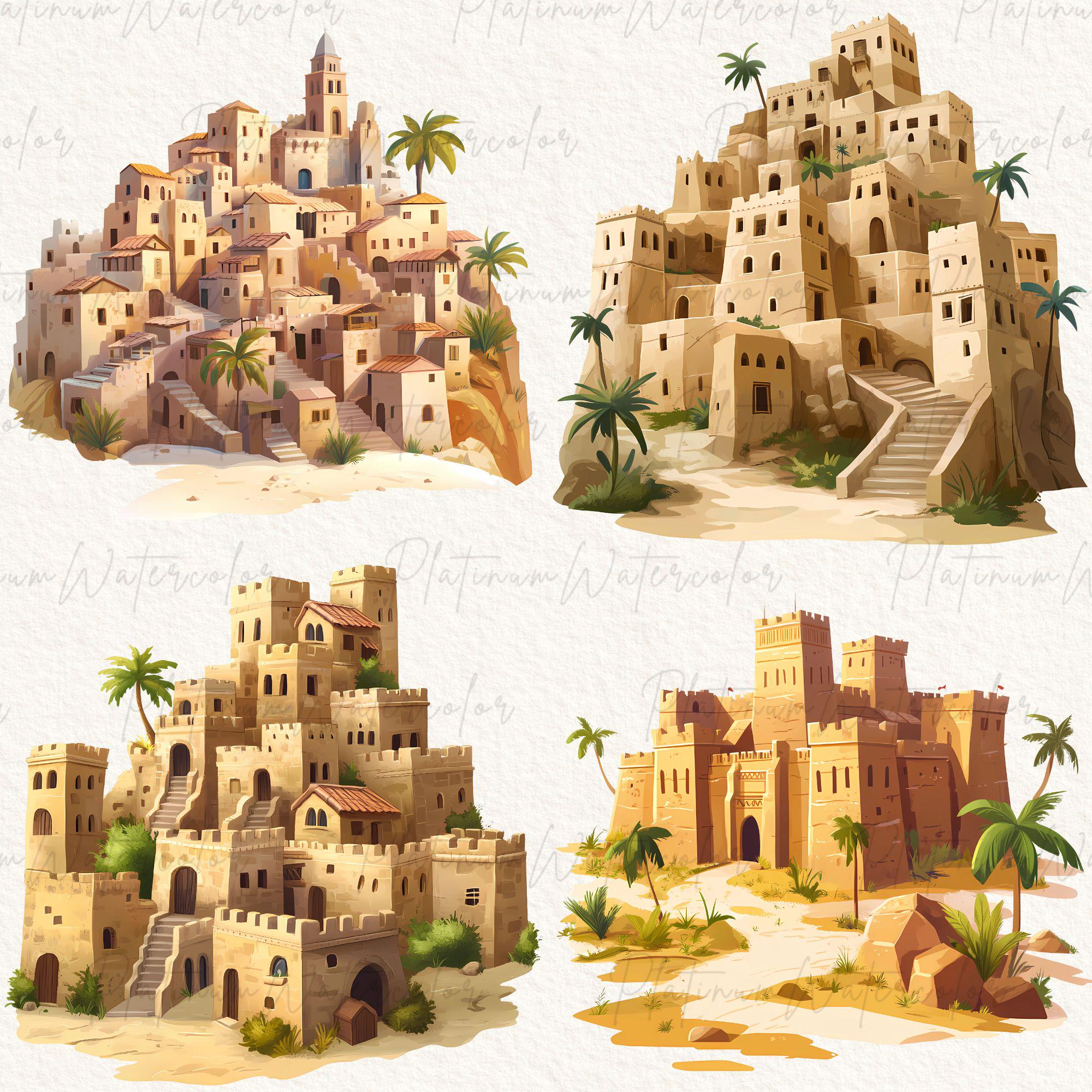 Old Testament City Jericho Clipart Bundle, Bible Study, Transparent ...