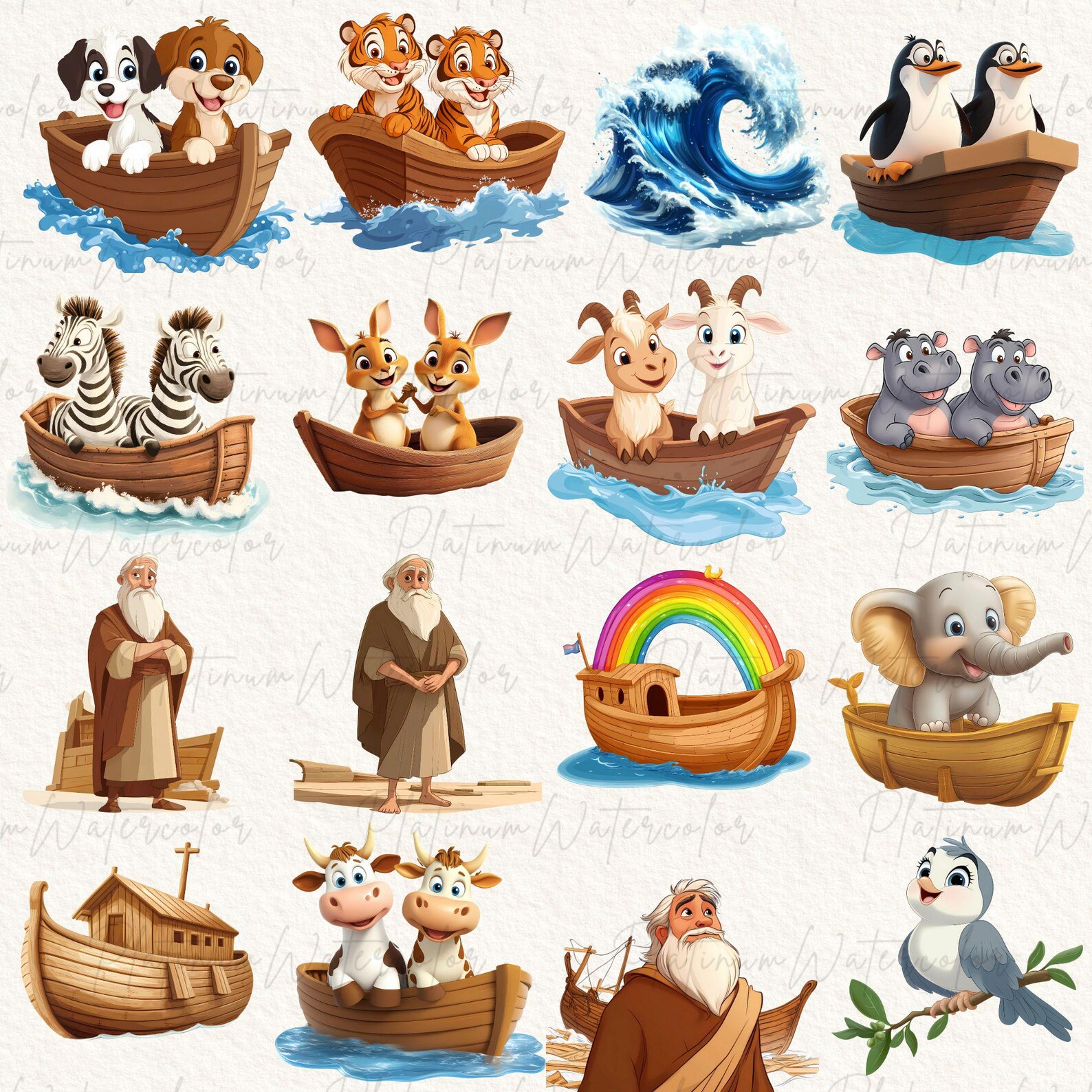 Noahs Ark Png, Clipart Bundle, Transparent Background, Digital Clipart ...